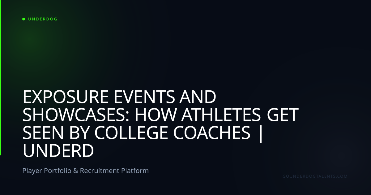 Exposure Events and Showcases: How Athletes Get Seen by College Coaches ...